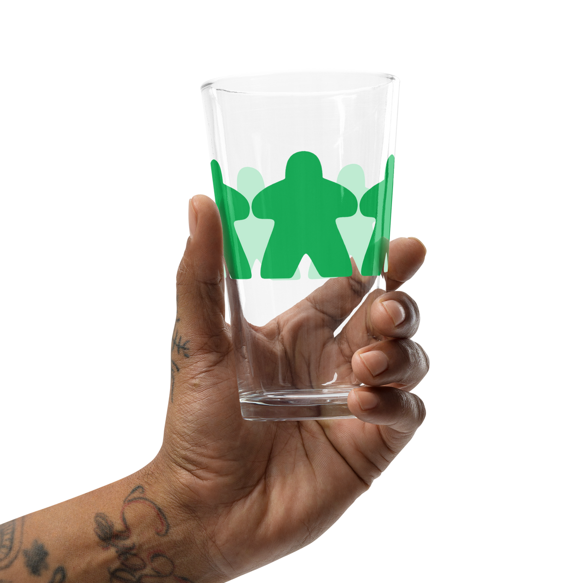 Green Meeple Shaker Pint Glass – Top Shelf Fun